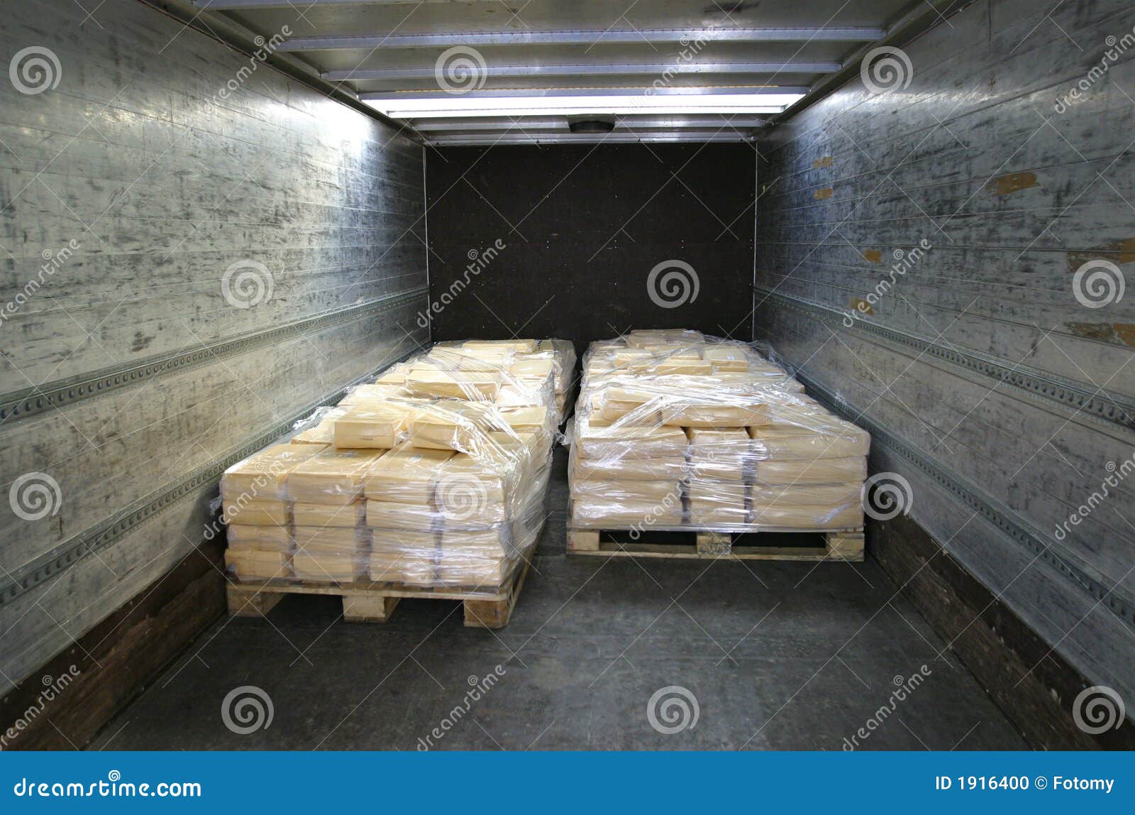 Manufactured Cheese on Pallets in Back of Truck Stock Photo - Image of ...