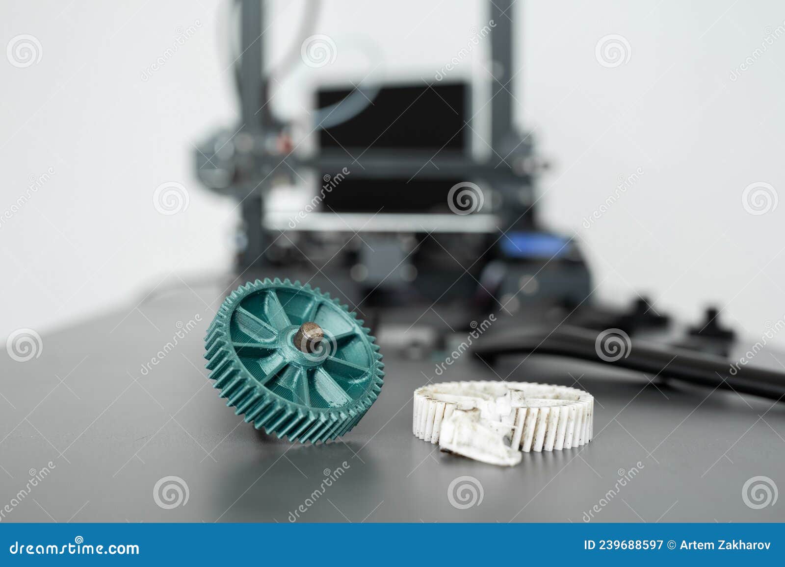 Manufactured Part a 3D Printer and a Broken. Stock Image - Image of ...