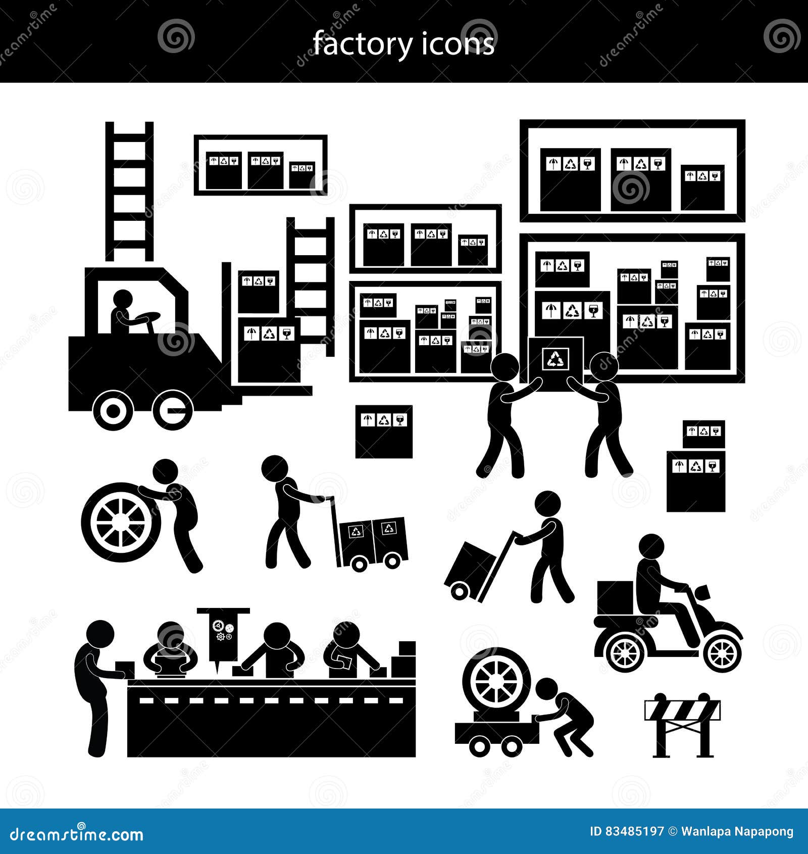 Manufacturer and Distributor Icon for Business System Stock Vector ...