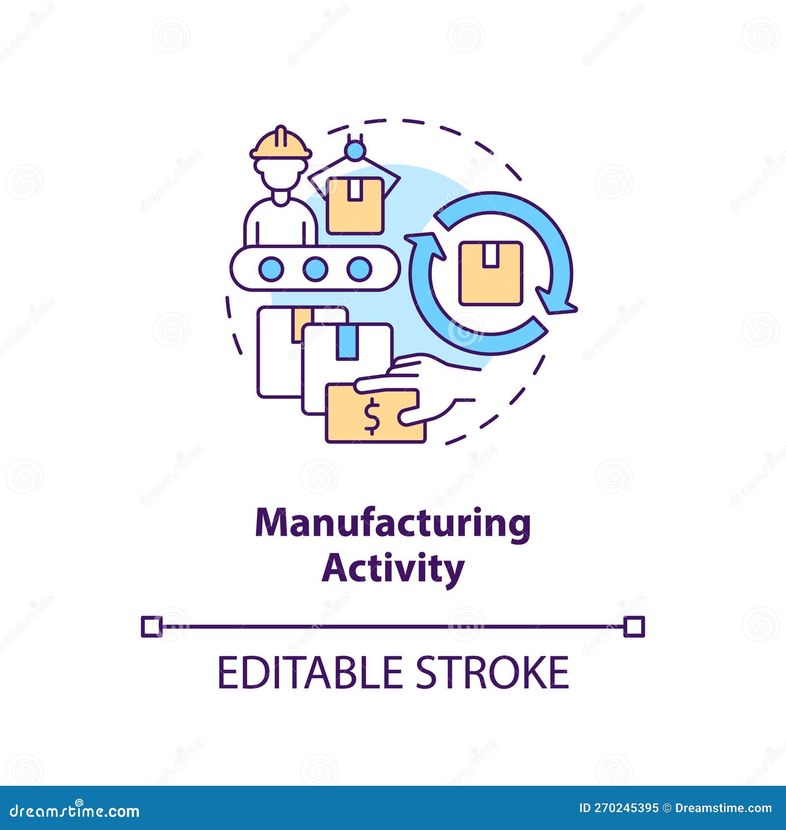 Manufacturing Activity Concept Icon Stock Vector - Illustration of ...