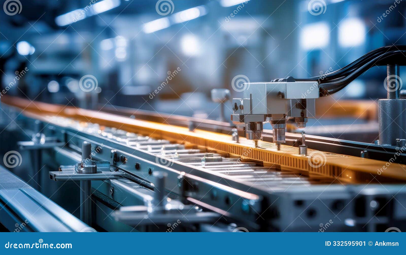 Manufacturing Assembly Line in Operation, Representing Industrial ...
