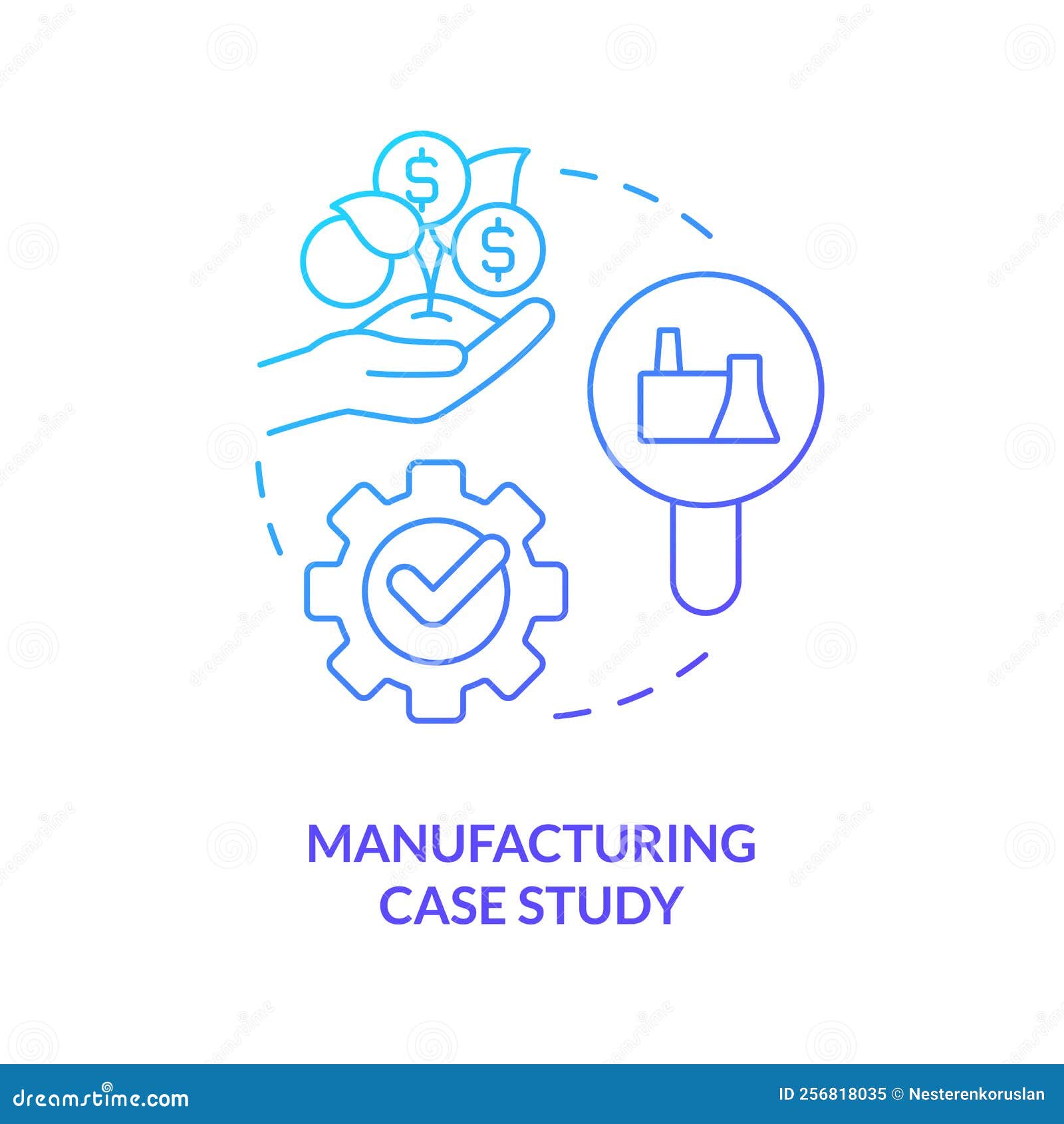 Manufacturing Case Study Blue Gradient Concept Icon Stock Vector ...