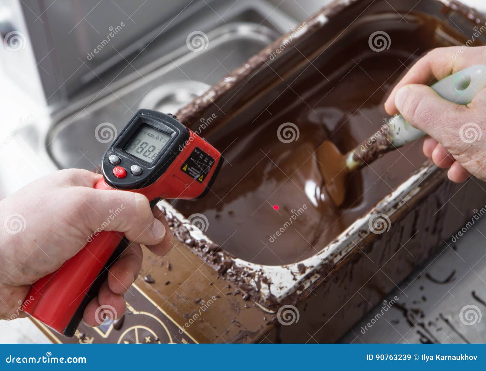 Manufacturing of Chocolate Candies Stock Image - Image of dark ...
