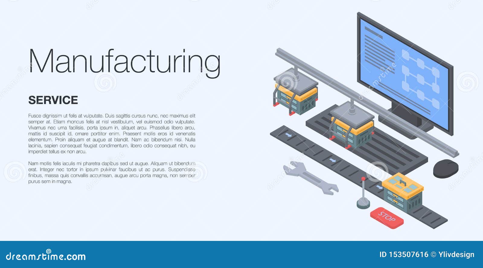 Manufacturing Concept Banner, Isometric Style Stock Vector ...