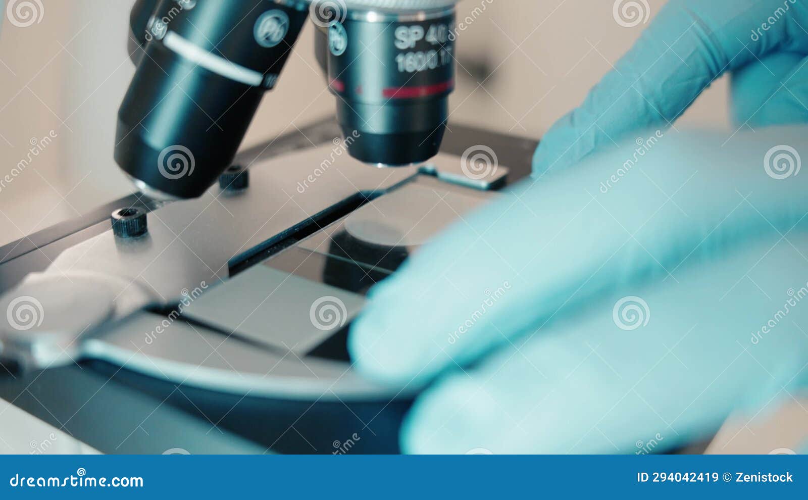 Observation of a White Product Under the Microscope Stock Video - Video ...