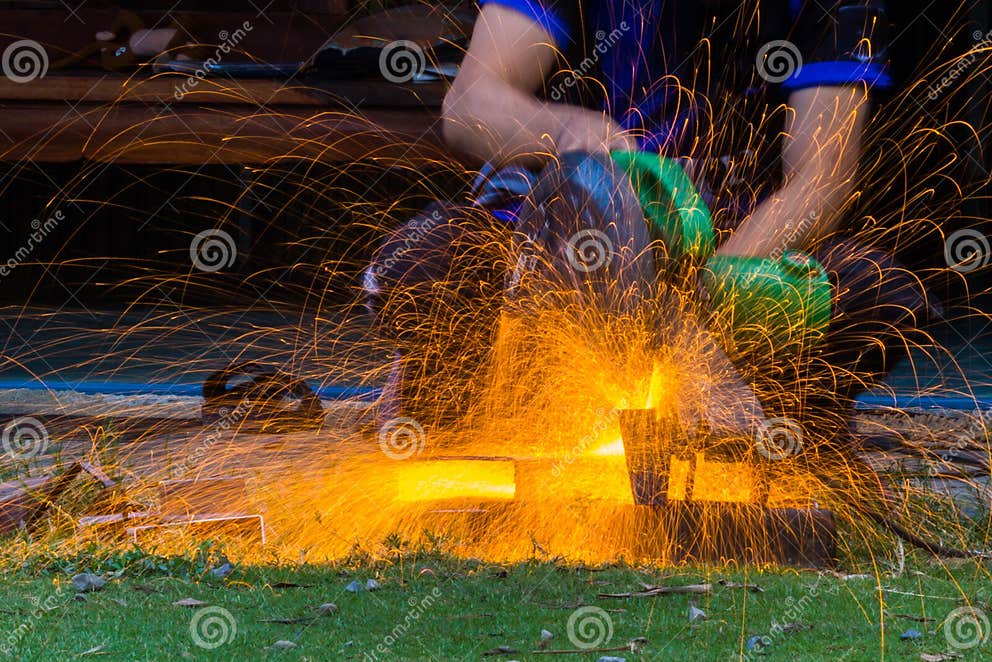 Manufacturing Cutting Machine with Iron Flash Stock Photo - Image of ...
