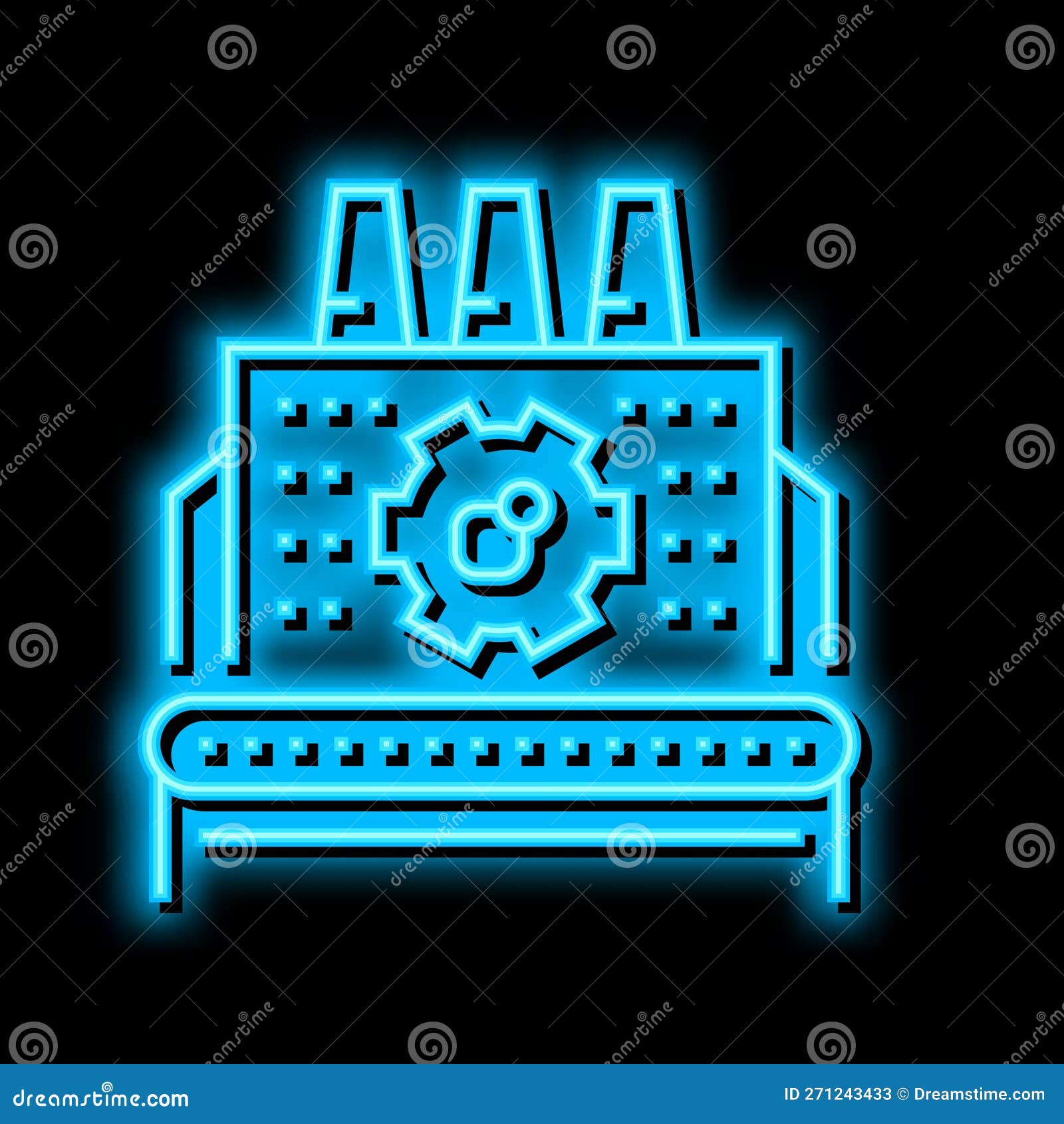Manufacturing Erp Processing Neon Glow Icon Illustration Stock ...