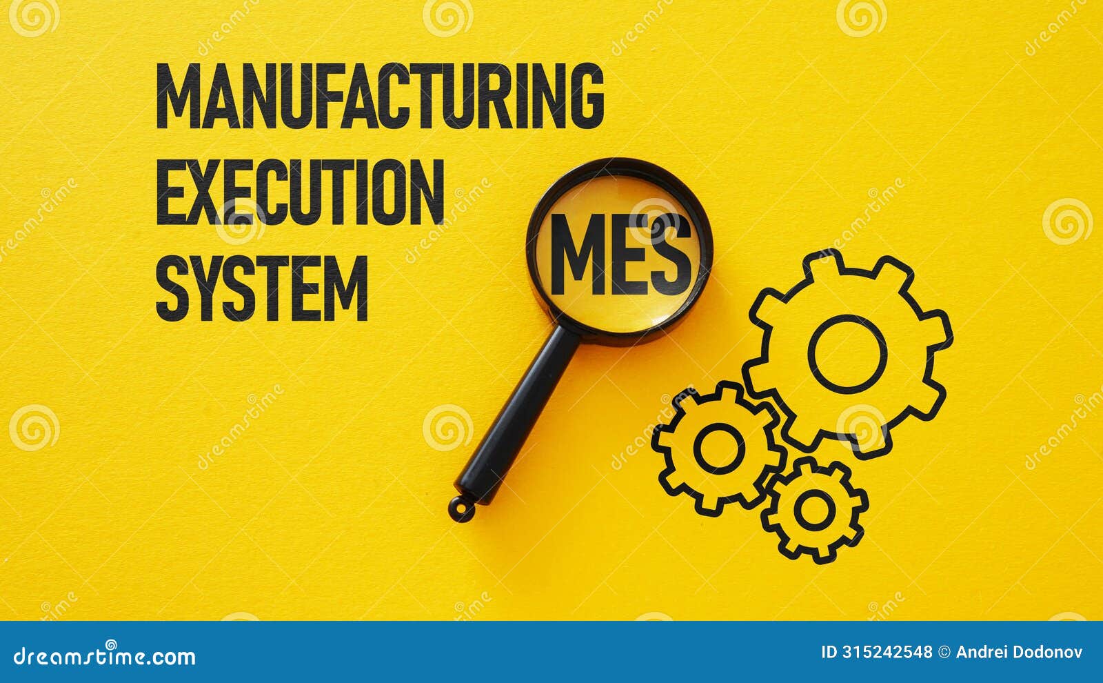 MES - Manufacturing Execution System Concept, Man Hand Holding Wooden ...