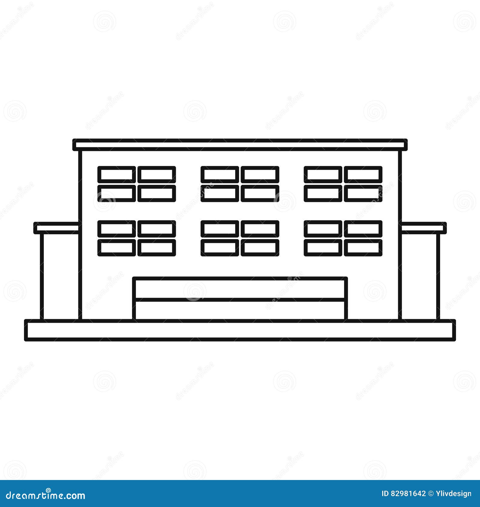 Manufacturing Factory Building Icon, Outline Style Stock Vector ...