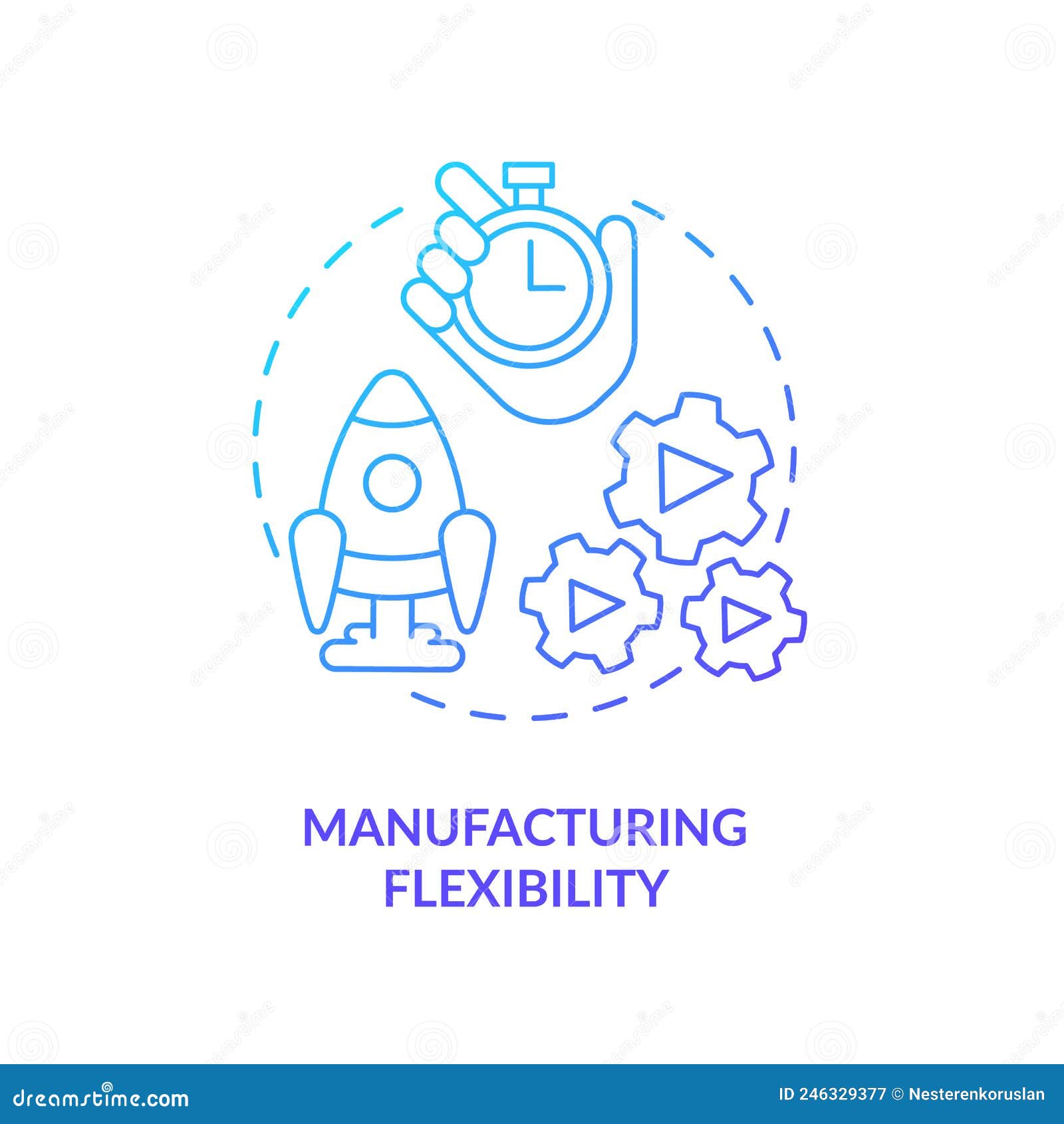 Manufacturing Flexibility Blue Gradient Icon Stock Vector ...