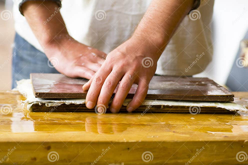 Manufacturing Handmade Paper Stock Photo - Image of white ...