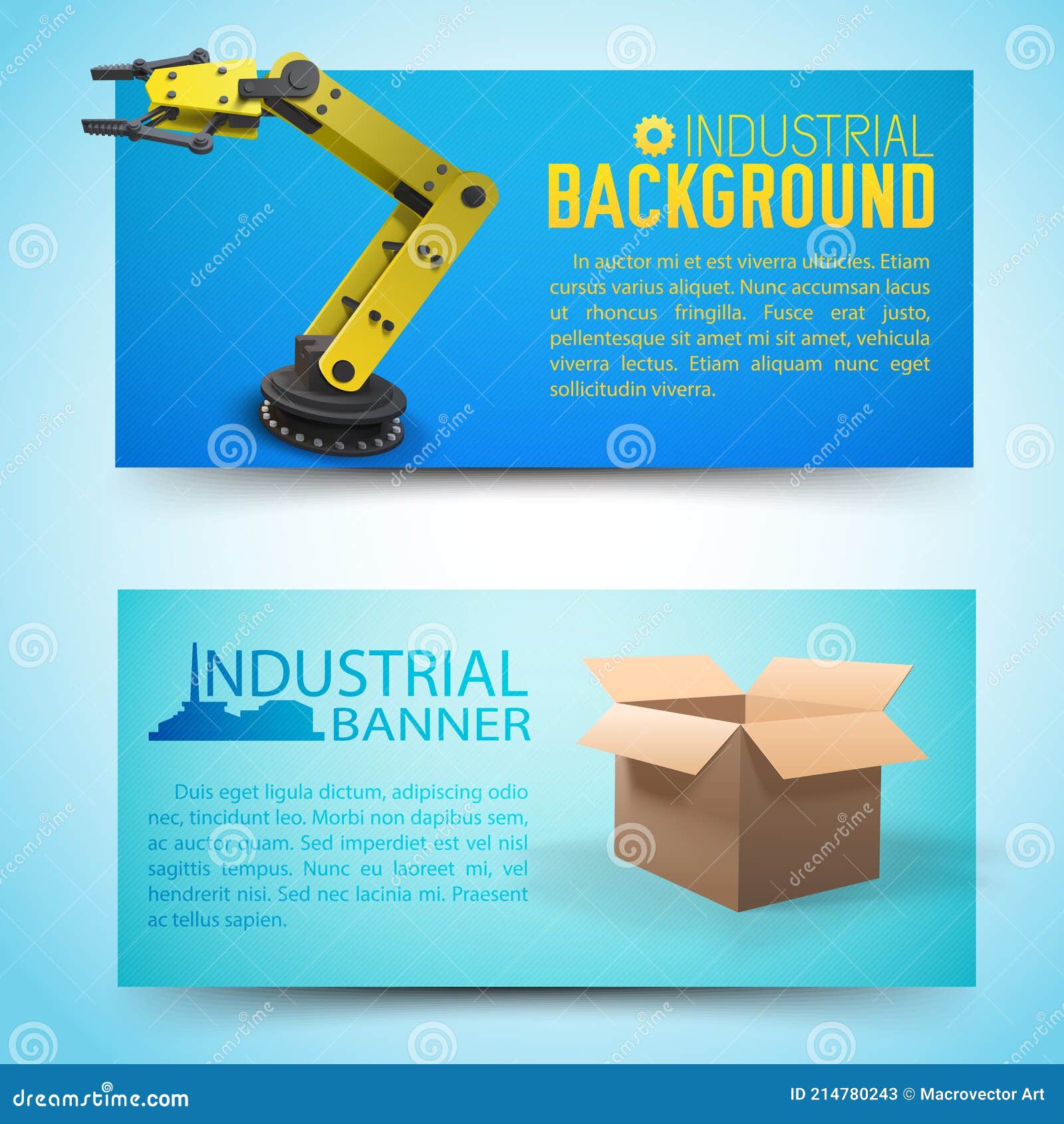 Manufacturing Horizontal Banners with Yellow Robotic Equipment and ...