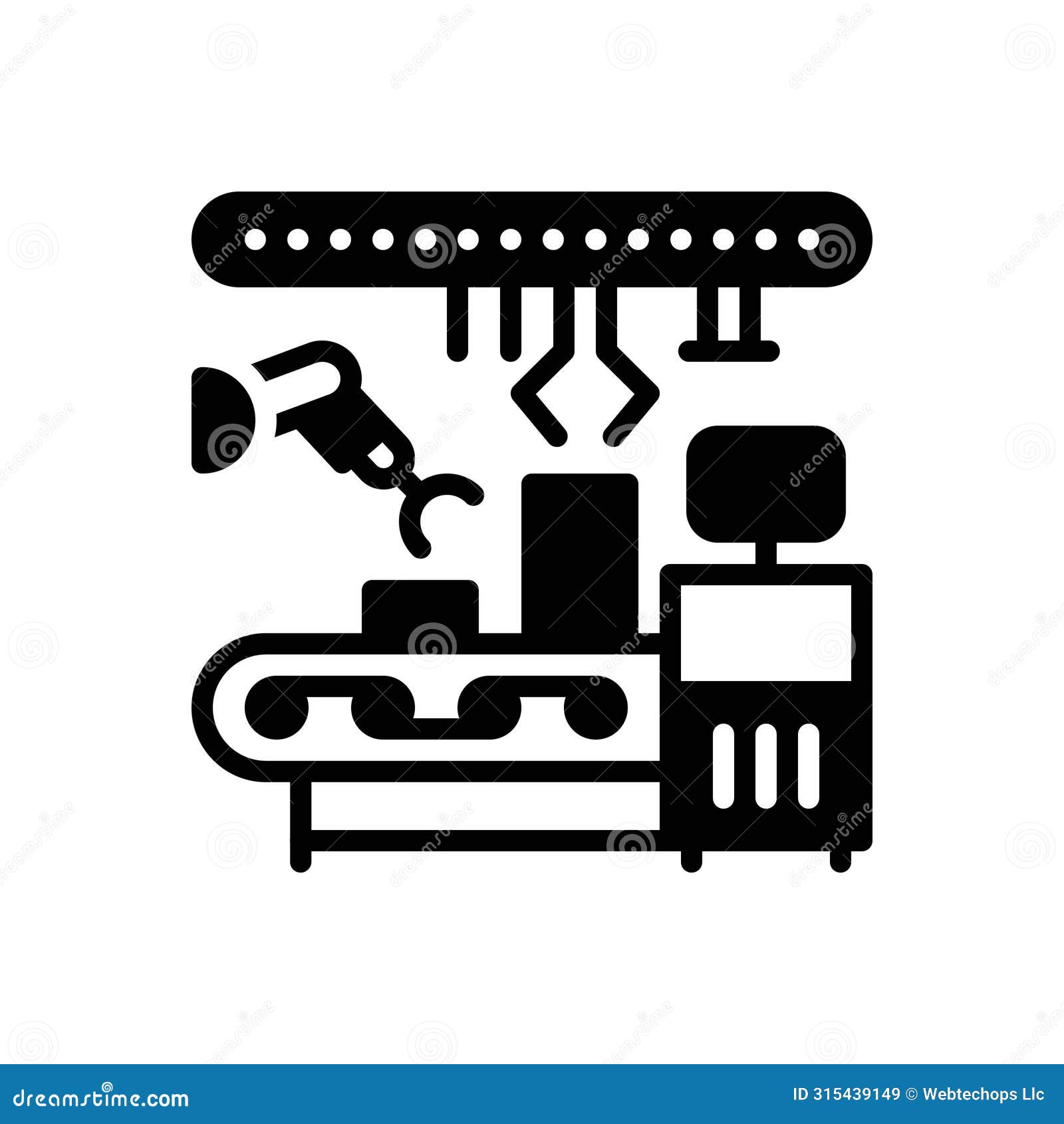 Black Solid Icon for Manufacturing, Production and Factory Stock ...