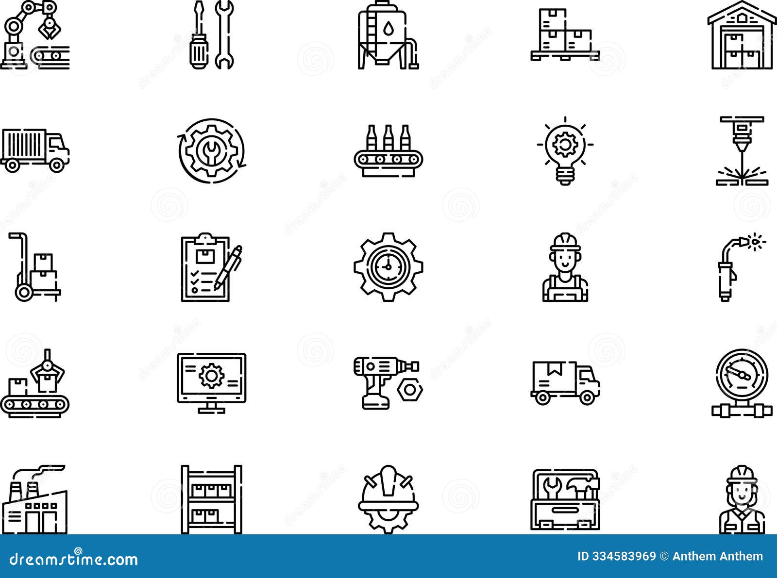 Manufacturing Icons Collection is a Vector Illustration with Editable ...