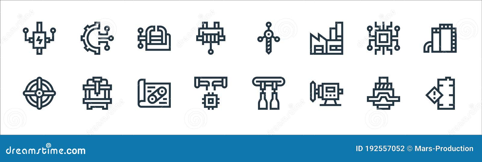 Manufacturing Line Icons. Linear Set Stock Vector - Illustration of ...
