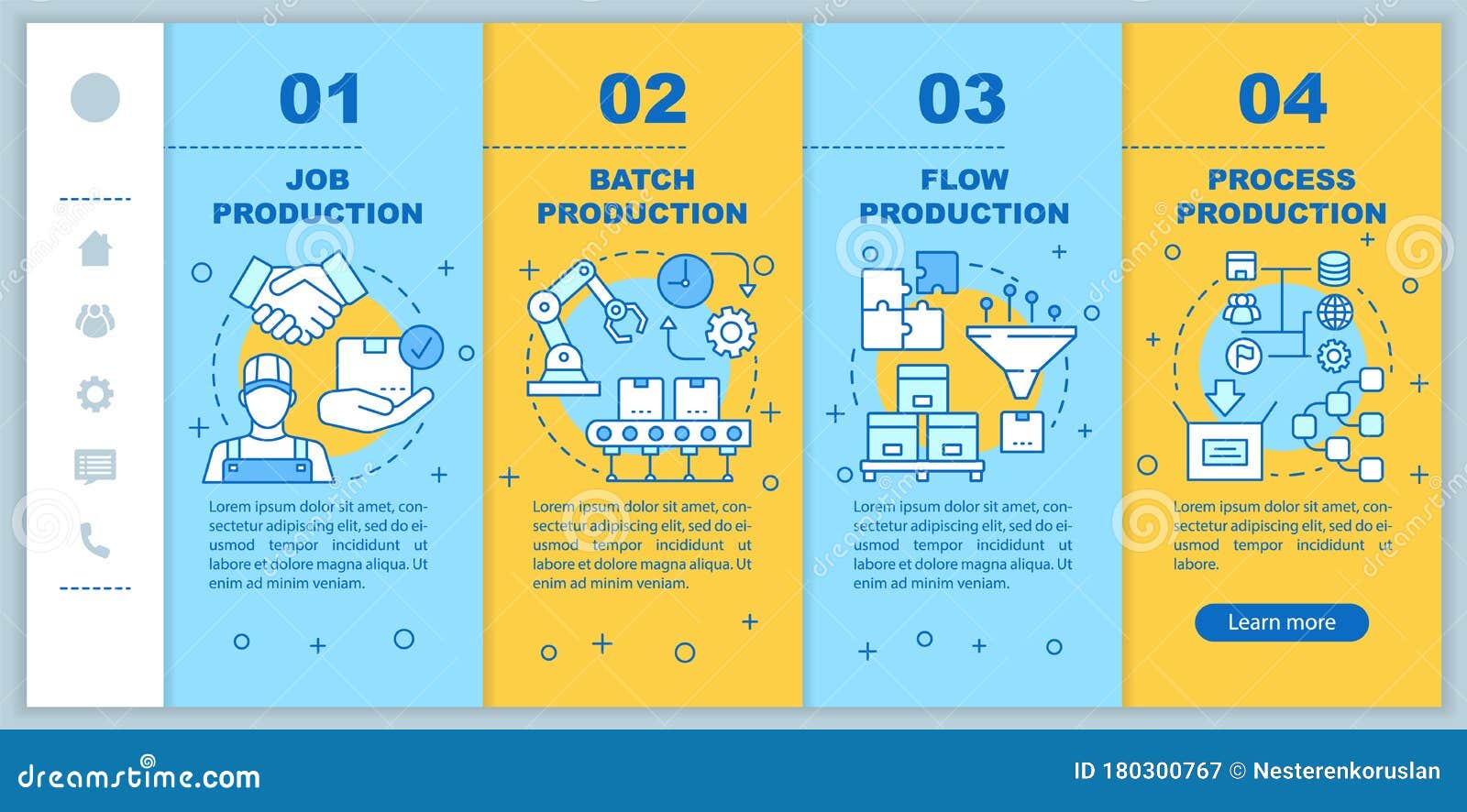 Flow Production Blue Concept Icon. Continuous-flow Manufacturing Idea ...
