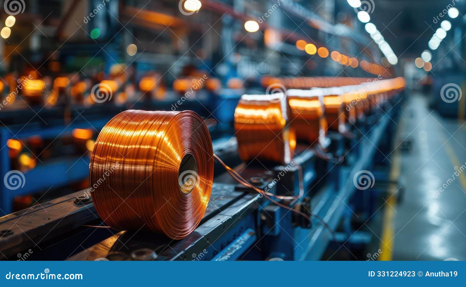 Manufacturing Process of Copper Wire Coils in Factory Stock ...