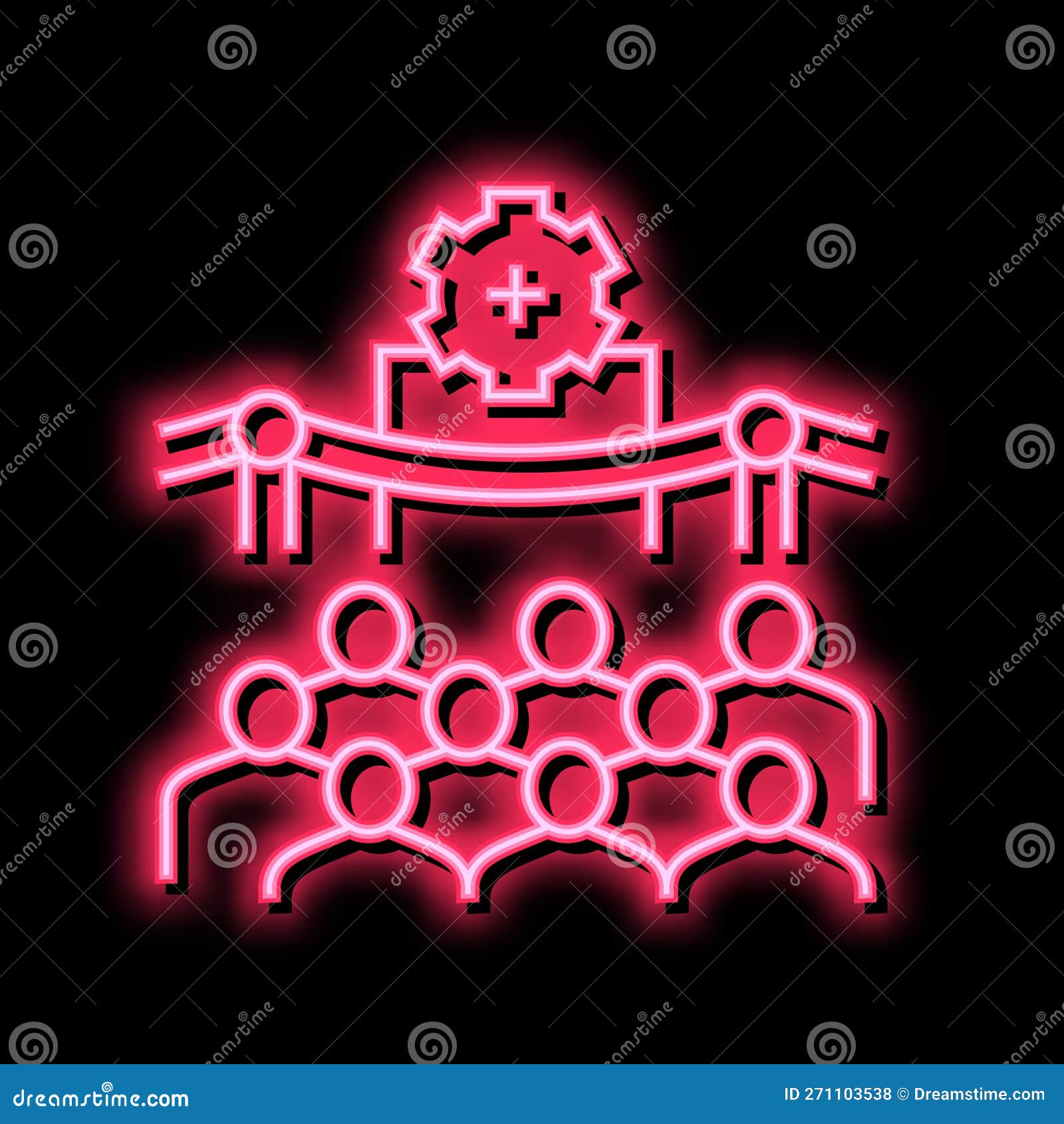 Manufacturing Process Introduction Neon Glow Icon Illustration Stock ...
