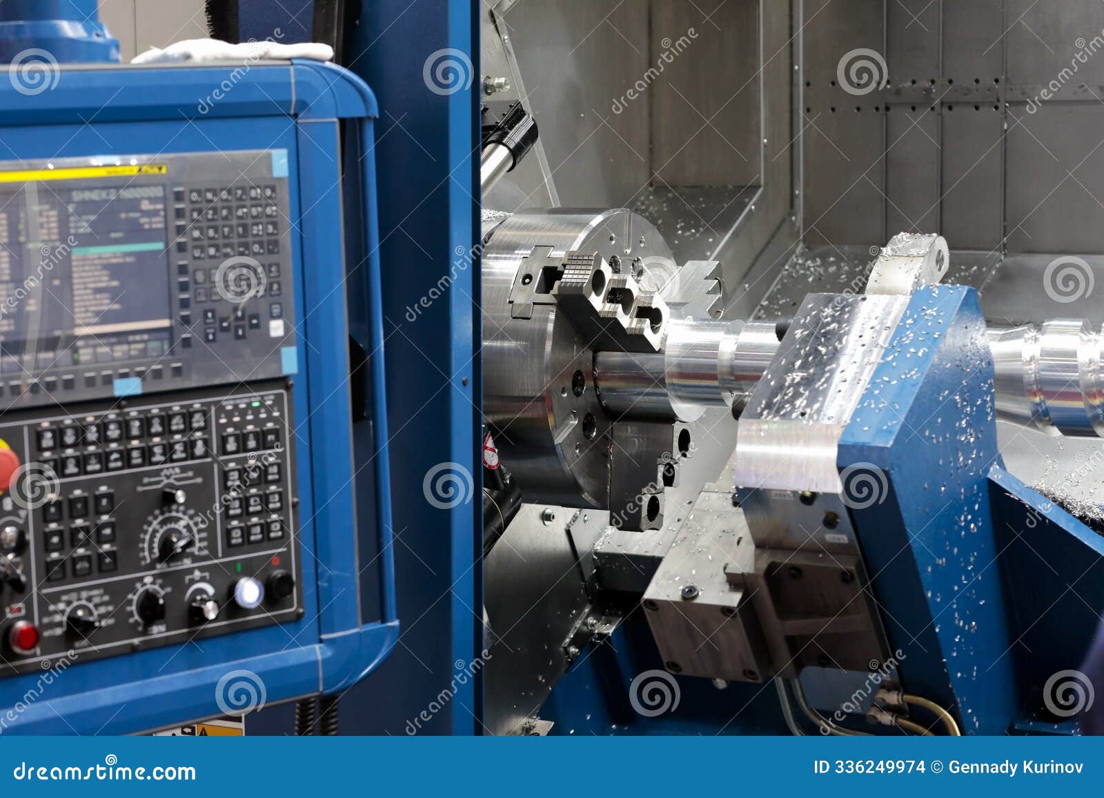 Manufacturing Process on Metalworking CNC Machine Stock Photo - Image ...