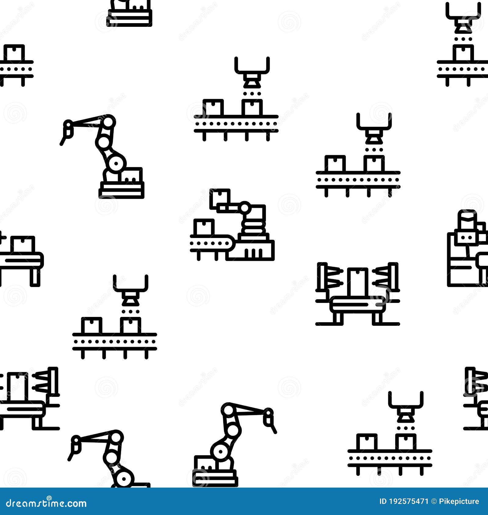 Manufacturing Process Seamless Pattern Vector Stock Vector ...