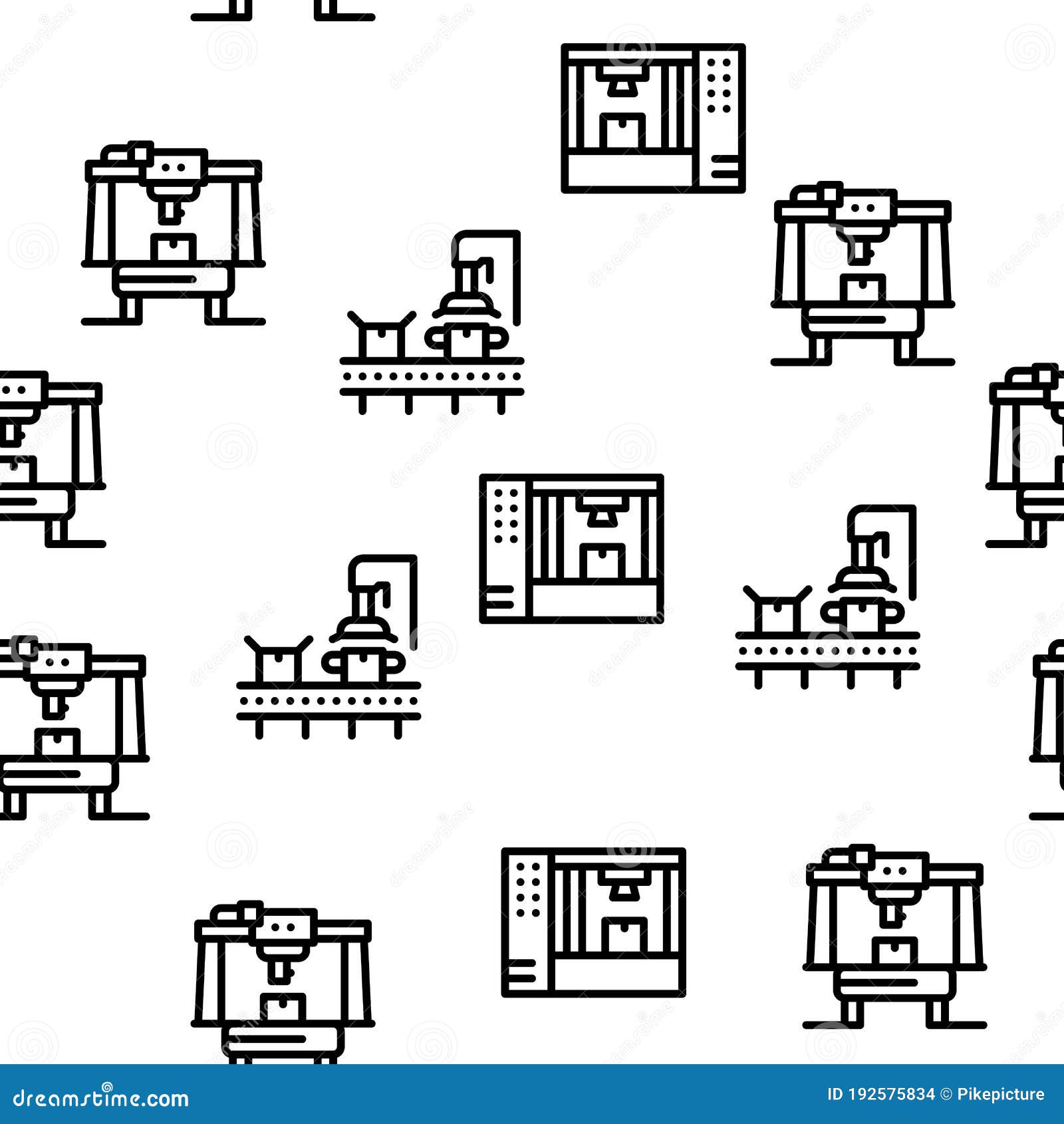Manufacturing Process Seamless Pattern Vector Stock Vector ...