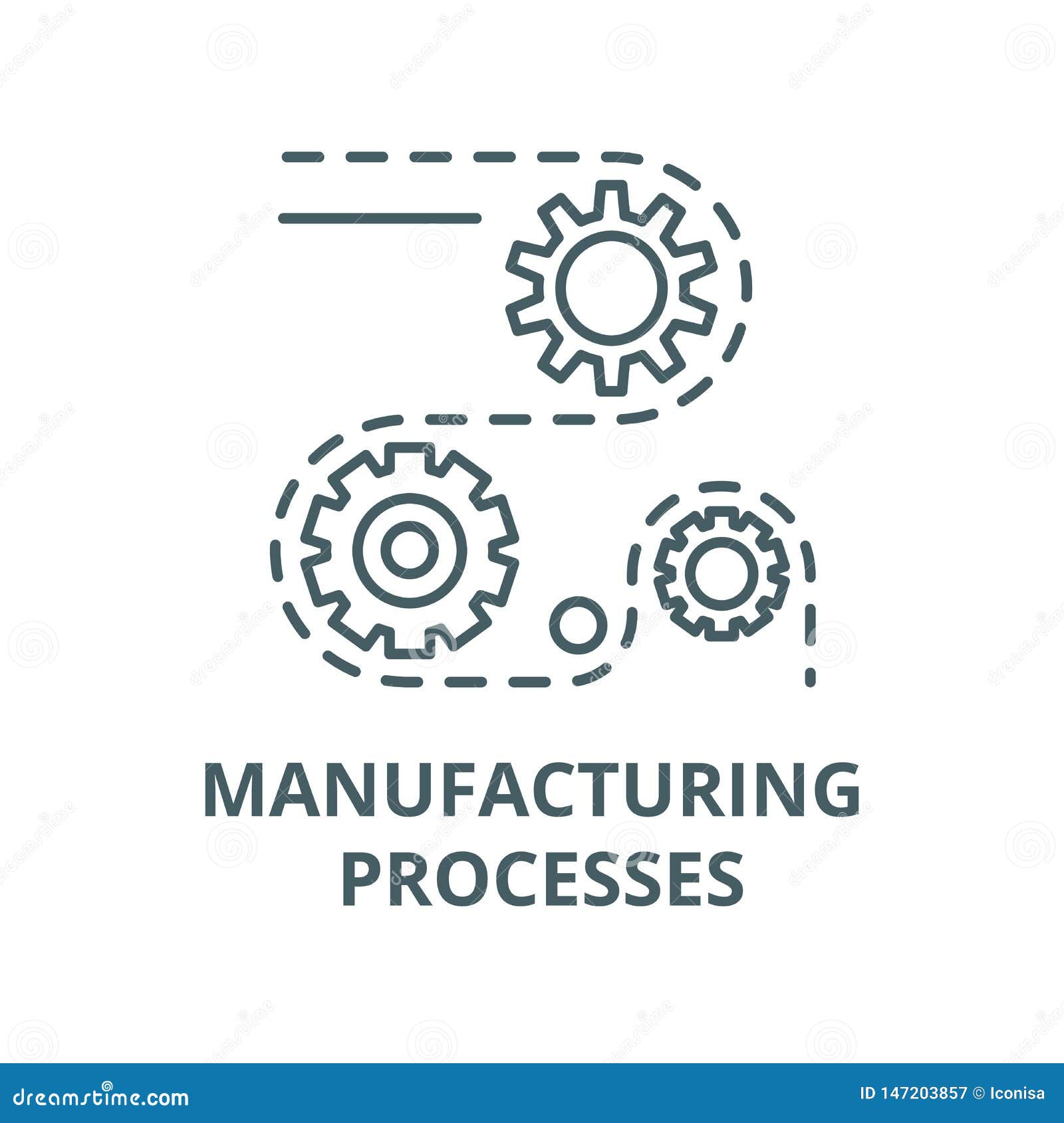 Manufacturing Processes Vector Line Icon, Linear Concept, Outline Sign ...