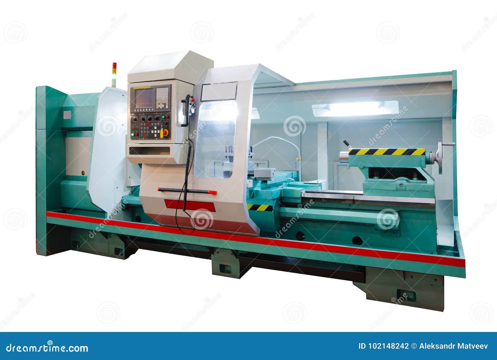 Manufacturing Professional Lathe Machine. Industrial Concept ...