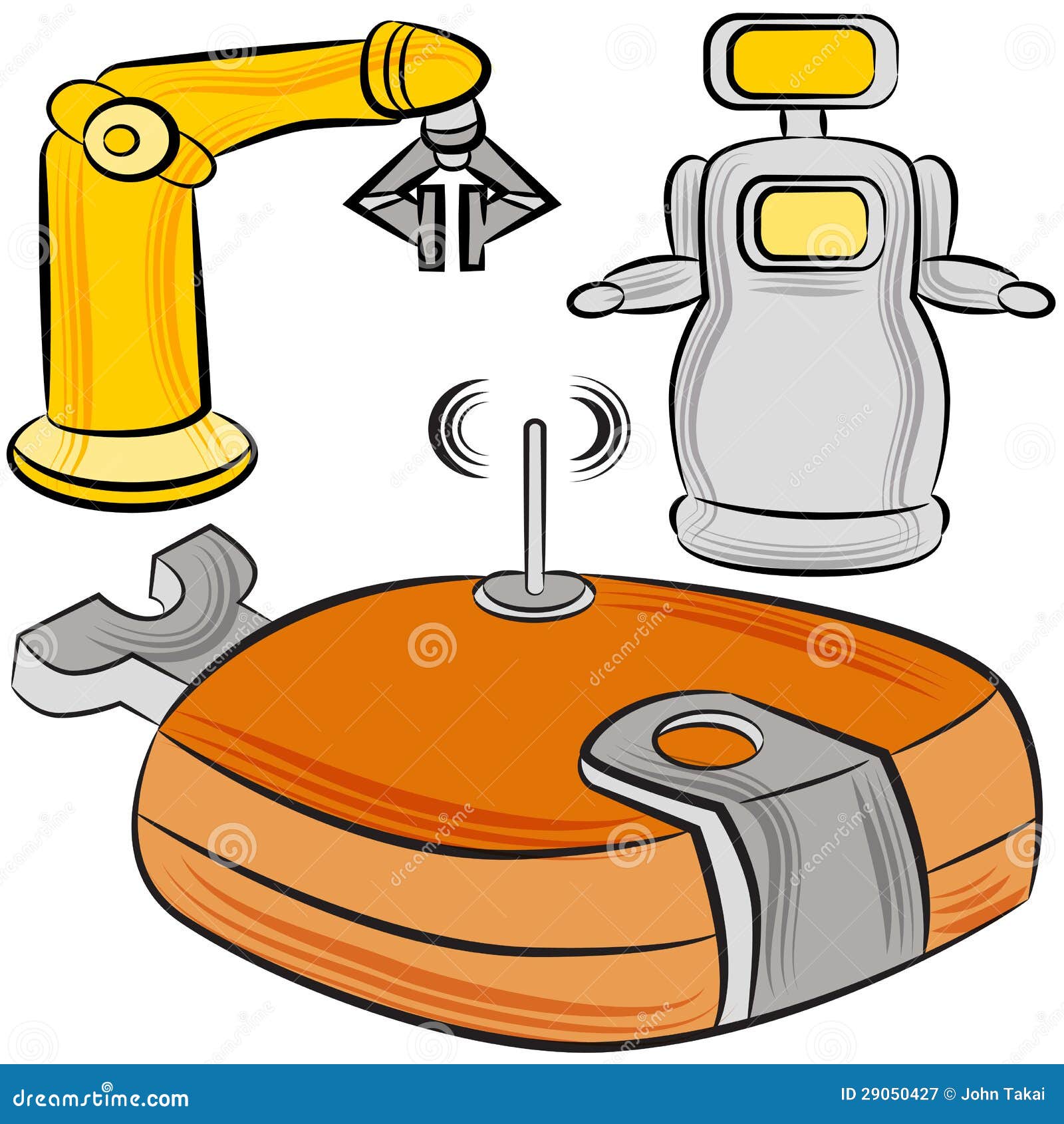 Manufacturing Robots Cartoon Vector | CartoonDealer.com #29050427