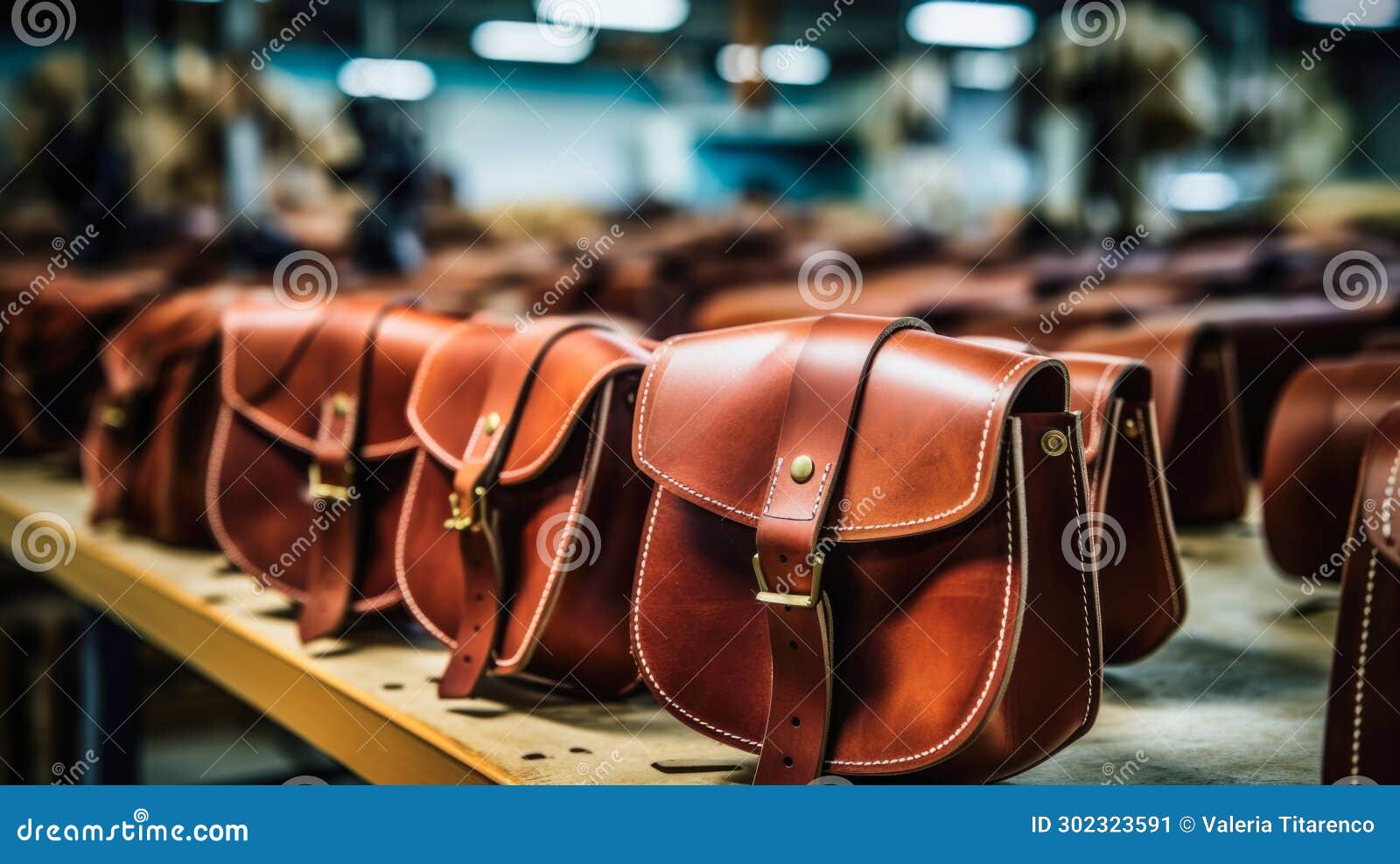 Manufacturing Stages of Genuine Leather Goods. Stock Image - Image of ...