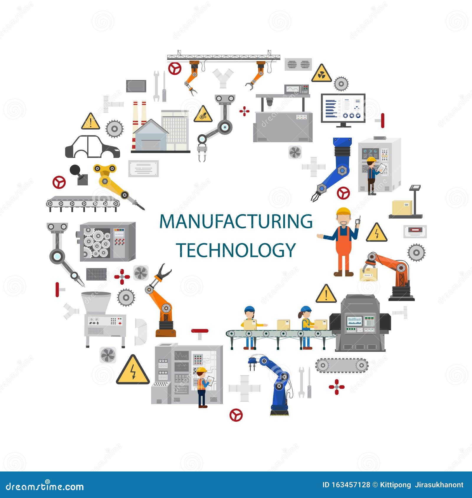 Manufacturing Technology Concept Stock Vector - Illustration of design ...