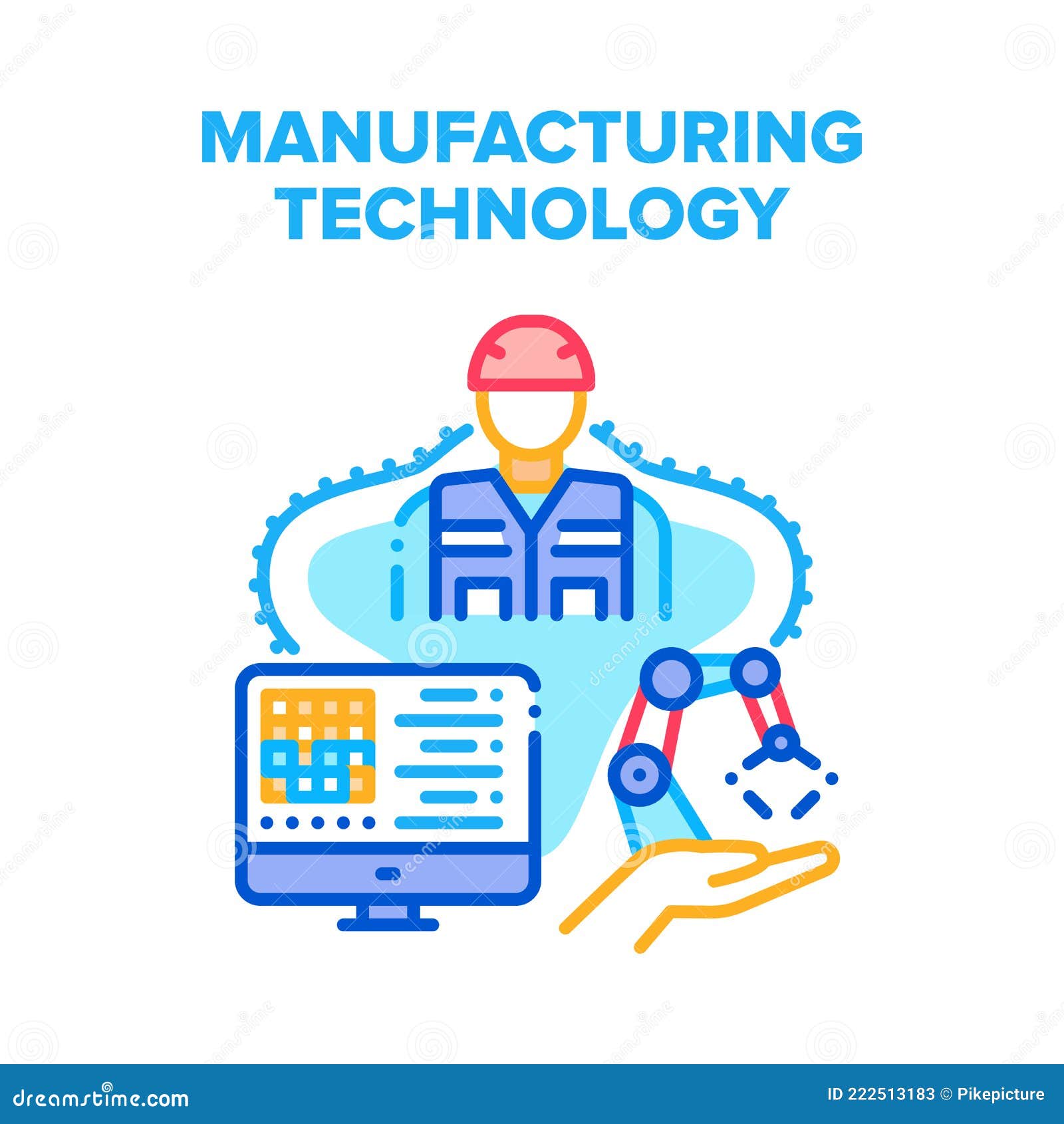 Manufacturing Technology Vector Concept Color Stock Illustration ...