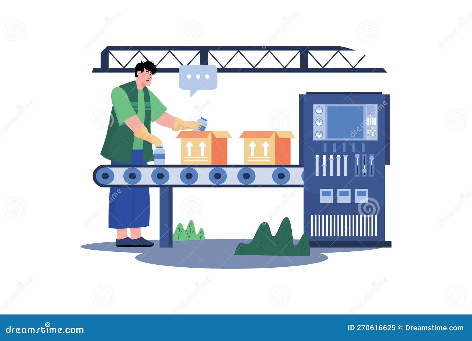 Manufacturing Unit Illustration Concept On White Background Cartoon ...