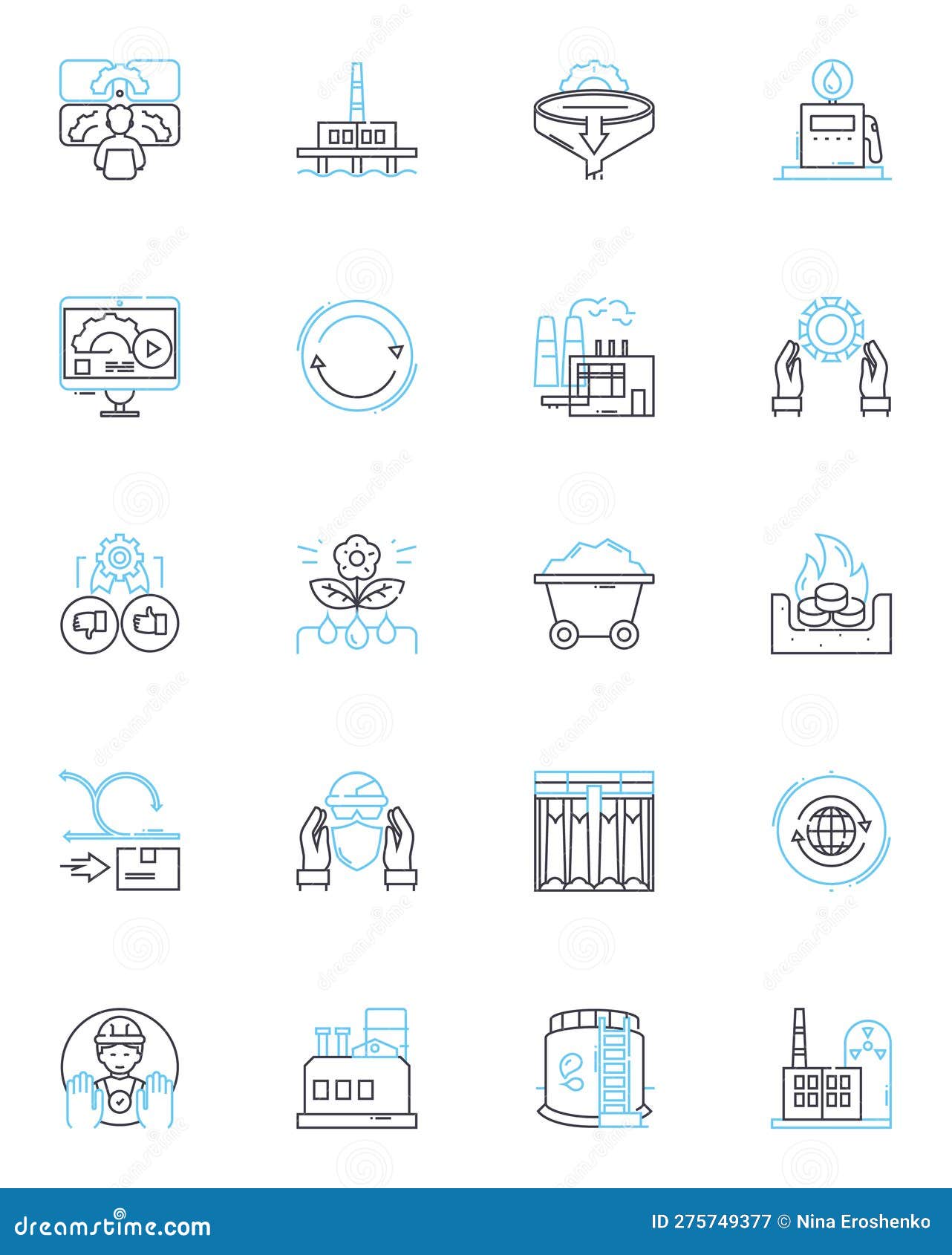 Manufacturing Unit Linear Icons Set. Production, Assembly, Automation ... Manufacturing Unit Linear Icons Set. Production, Assembly, Automation ...