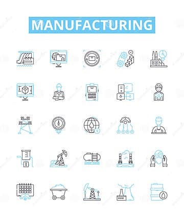 Manufacturing Vector Line Icons Set. Manufacturing, Production ...