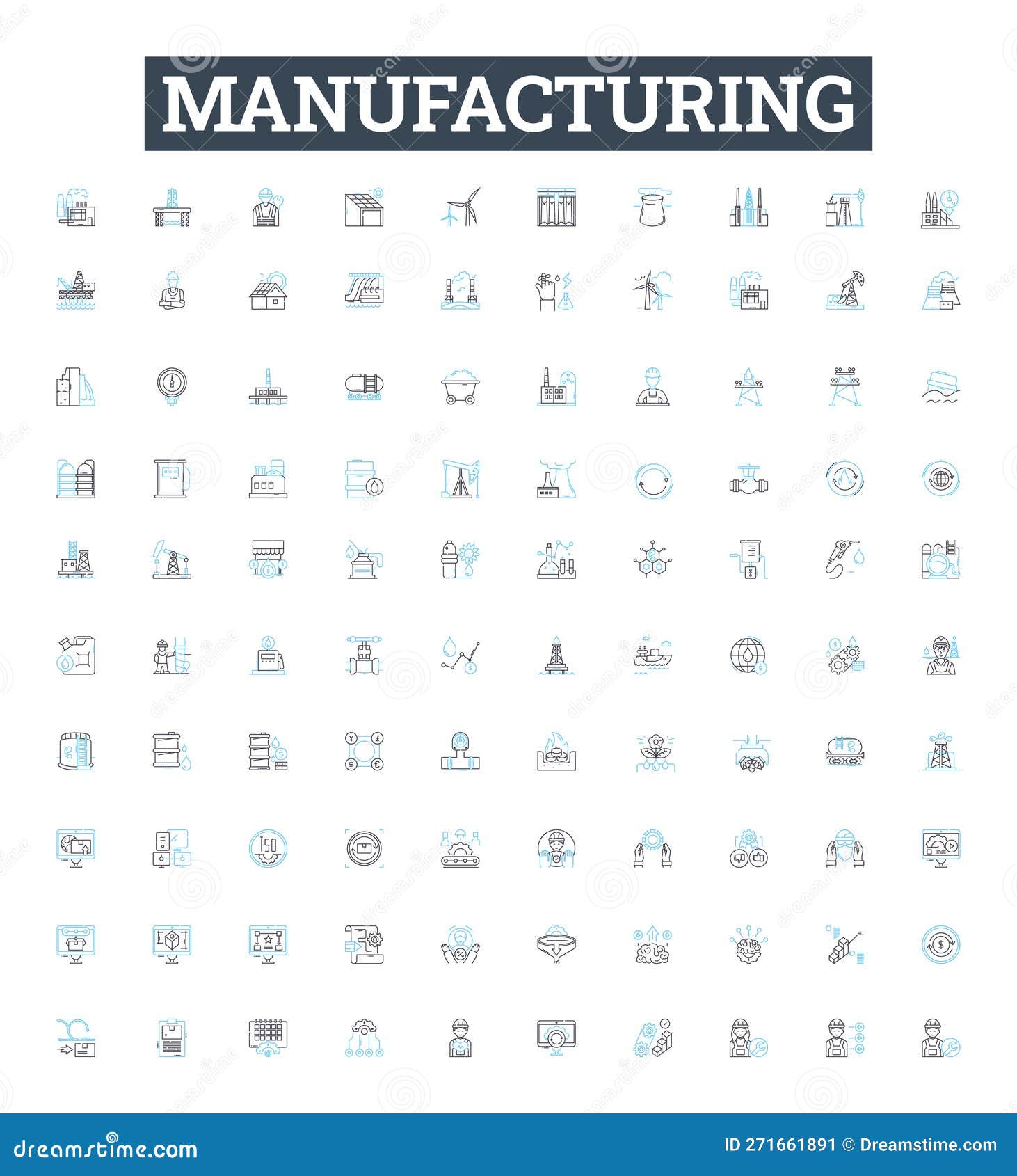 Manufacturing Vector Line Icons Set. Manufacturing, Production ...