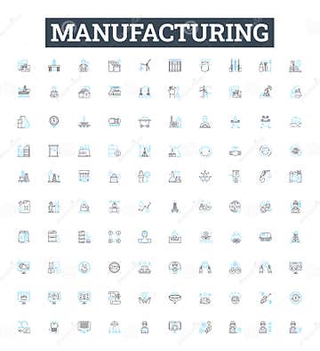 Manufacturing Vector Line Icons Set. Manufacturing, Production ...