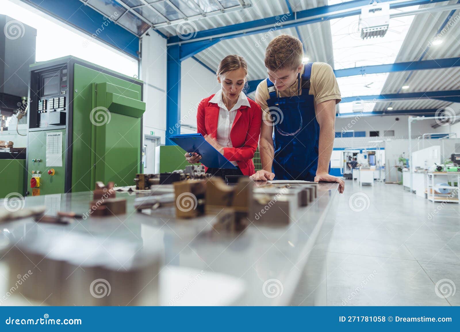 Manufacturing Worker and Manager during Quality Inspection Stock Photo ...