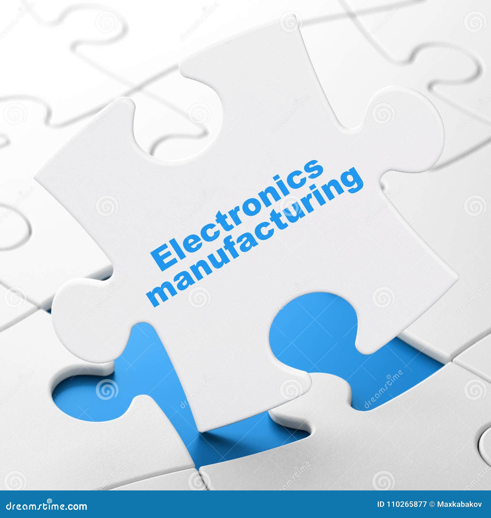 Manufacuring Concept: Electronics Manufacturing on Puzzle Background ...