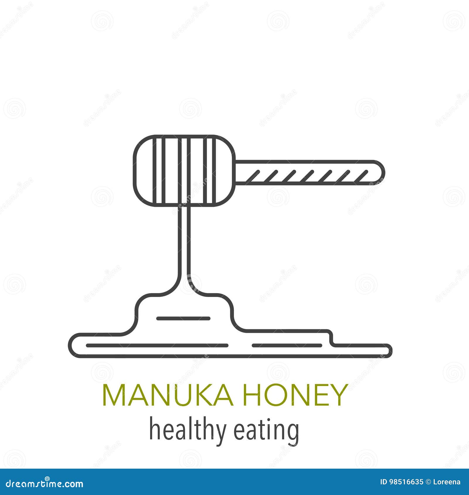 Manuka Honey. Vector Line Icon Stock Vector - Illustration of slice ...