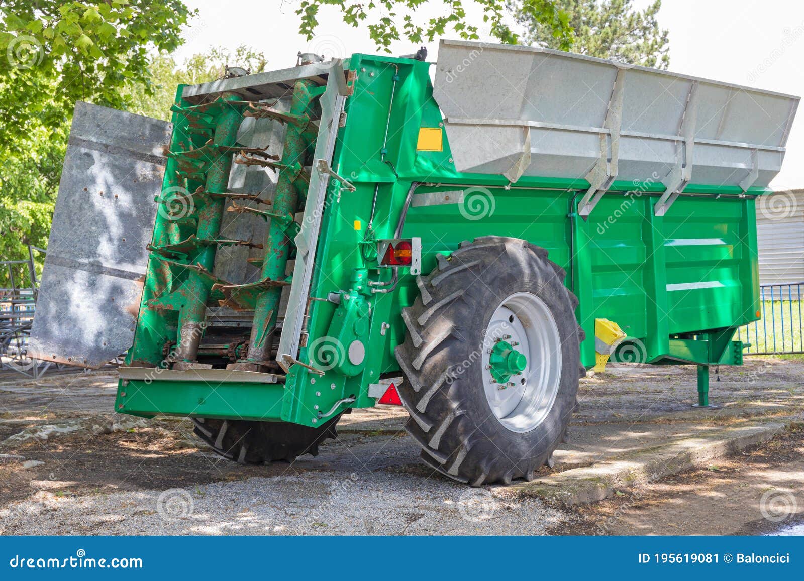 Manure Spreader Trailer stock image. Image of industry - 195619081