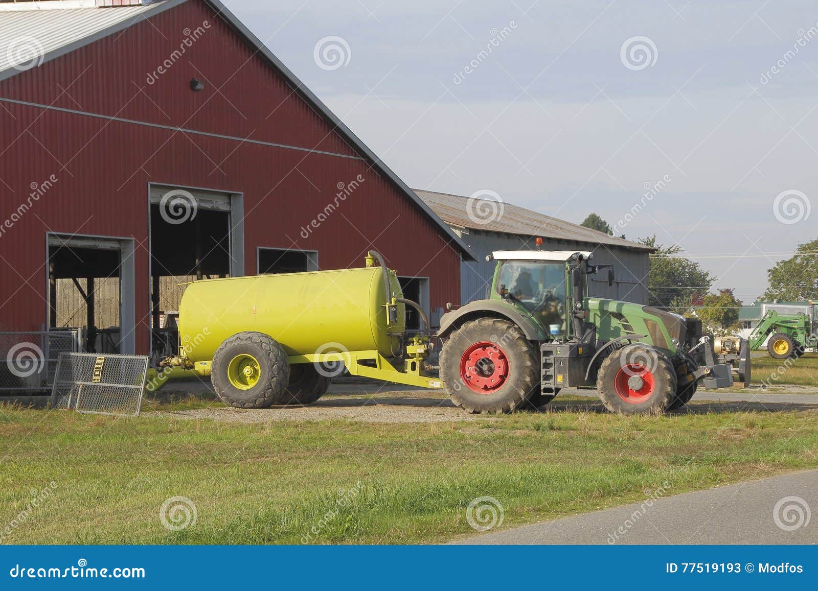 Manure Tank and Tractor stock image. Image of cattle - 77519193