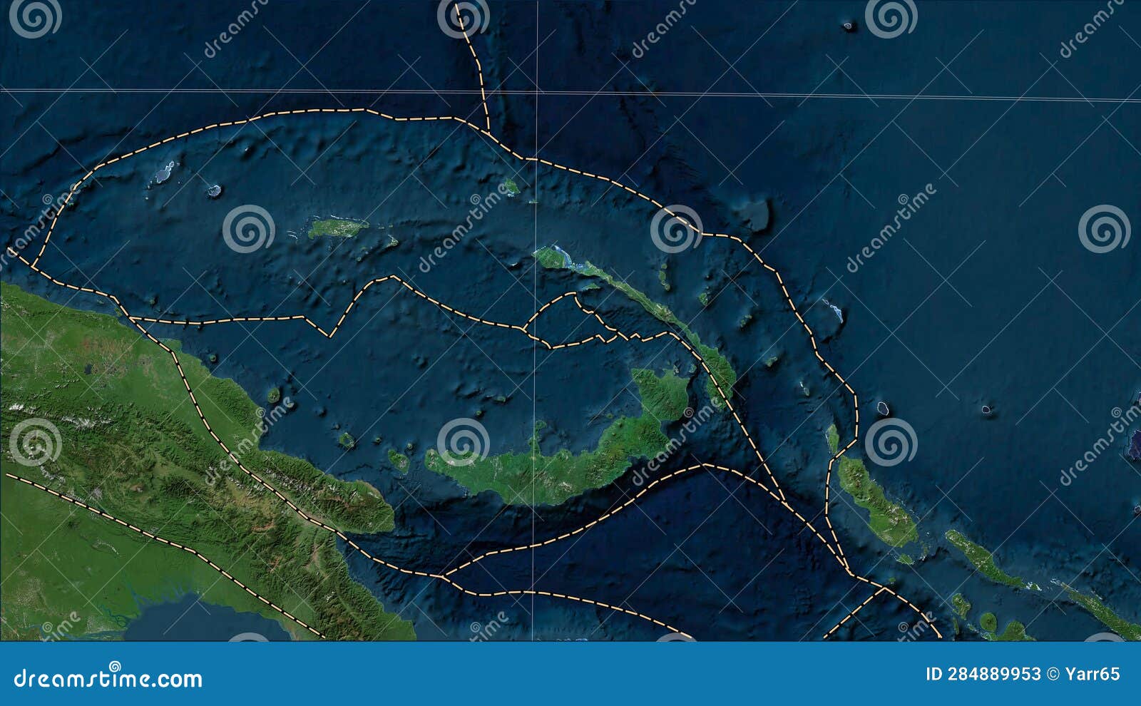 Manus Plate - Boundaries. Satellite Map Stock Illustration ...