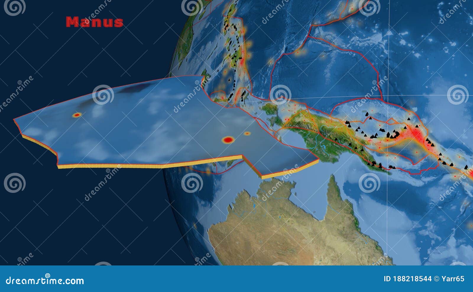 Manus Plate Described and Presented - Satellite Stock Illustration ...