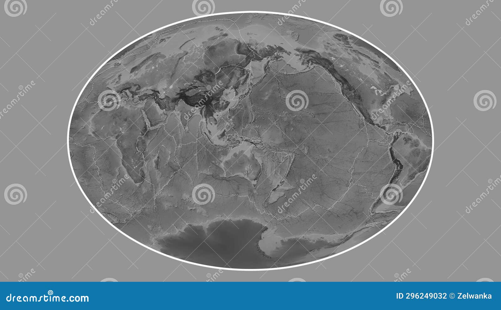 Manus Plate - Global Map. Fahey. Grayscale Stock Illustration ...