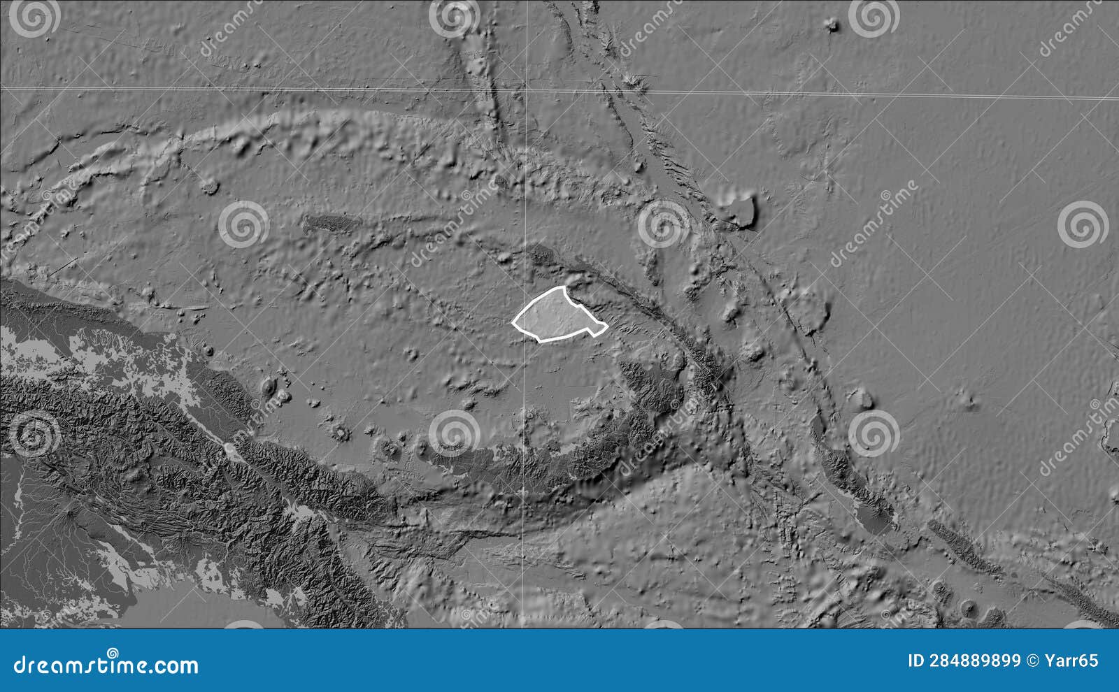 Manus Tectonic Plate. Bilevel Map Stock Illustration - Illustration of ...