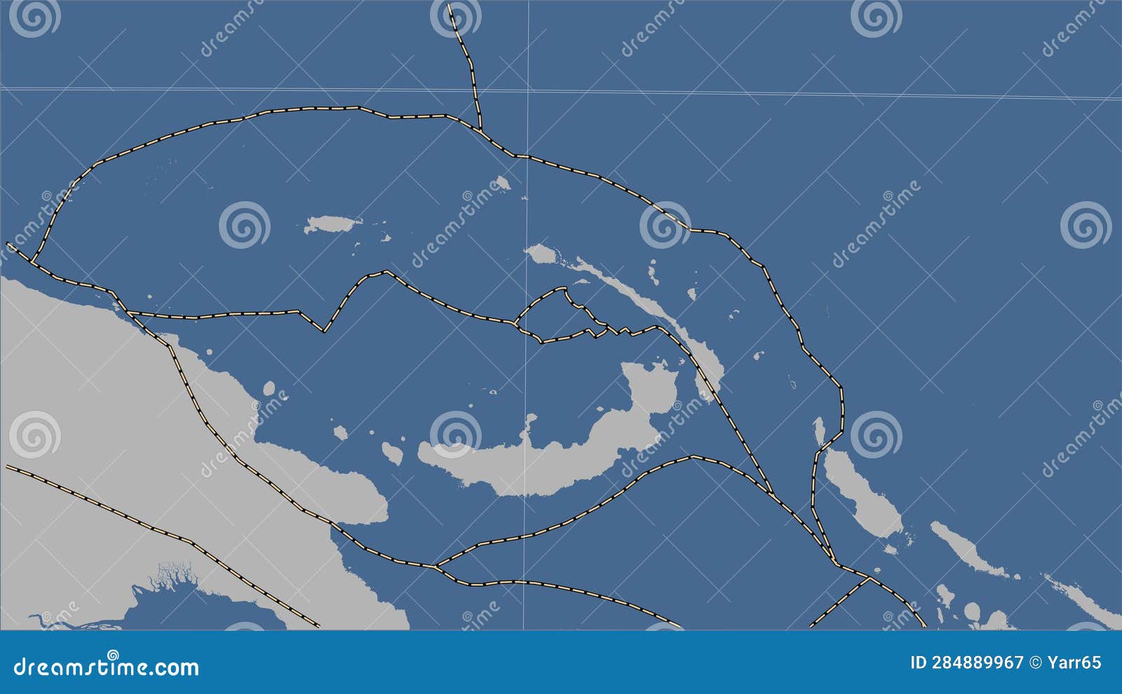 Manus Plate - Boundaries. Contour Map Stock Illustration - Illustration ...