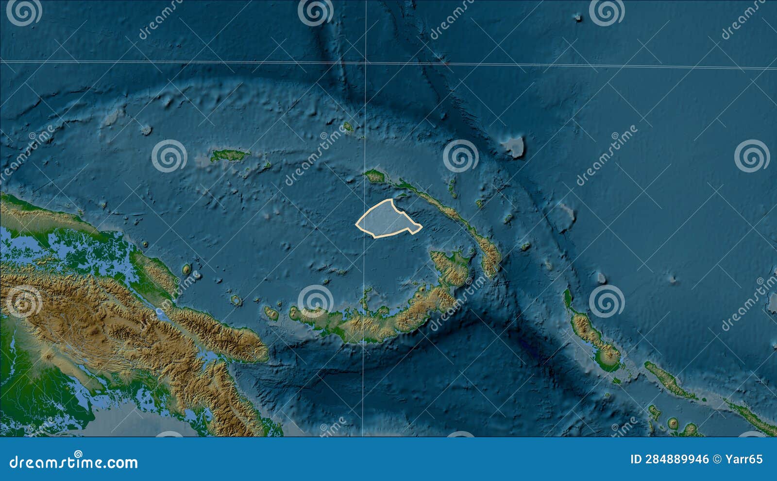 Manus Tectonic Plate. Physical Map Stock Illustration - Illustration of ...