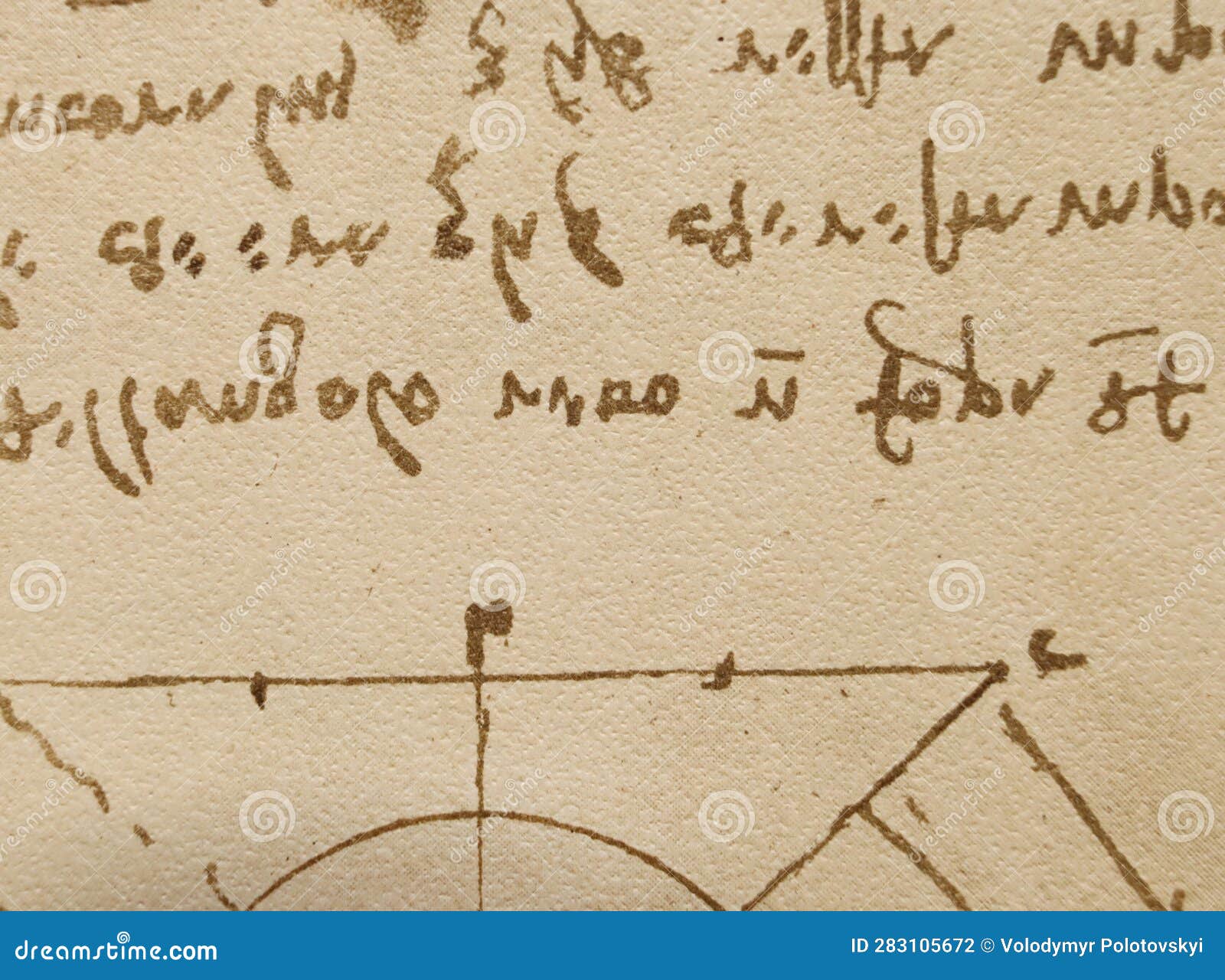 Manuscript, Drawings, Ring, Bird By Leonardo Da Vinci In The Old Book ...