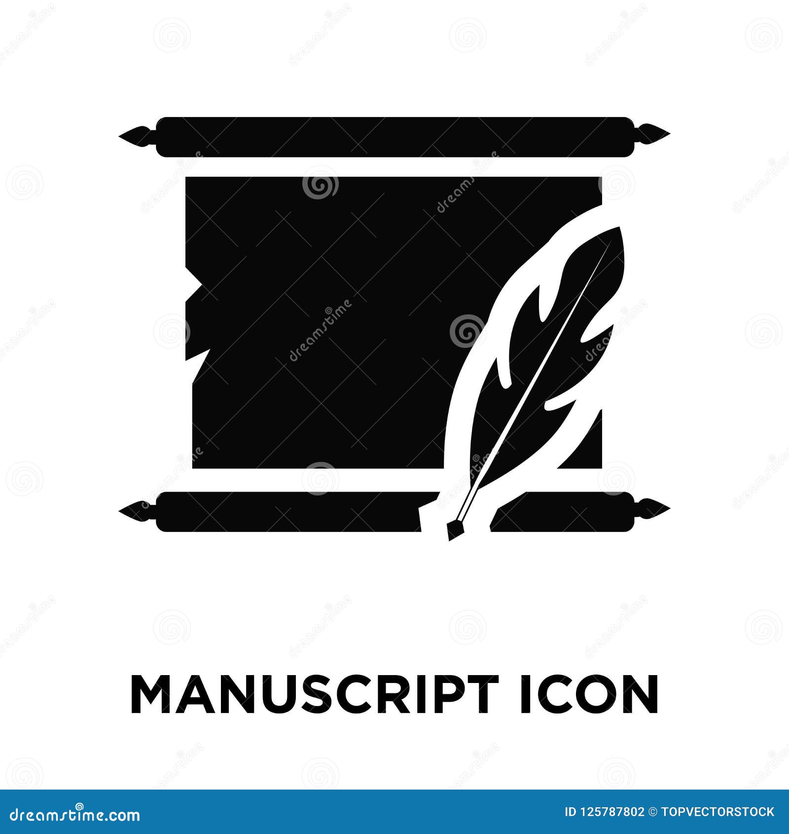 Manuscript Icon Vector Isolated on White Background, Logo Concept of ...