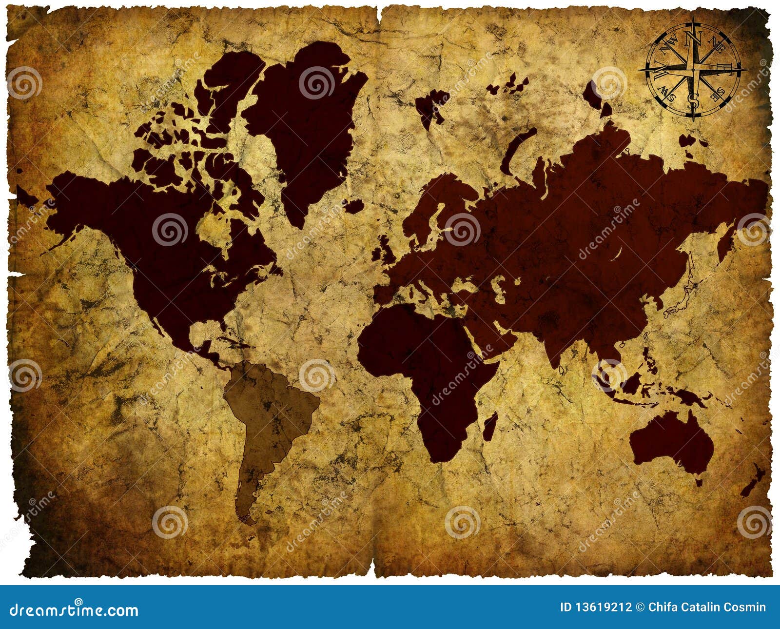 Manuscrito Do Mapa Velho Do Mundo Ilustração Stock - Ilustração de ...